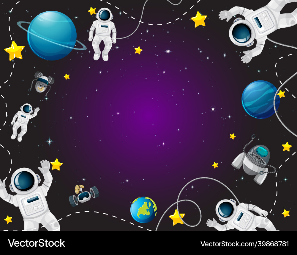 A space cartoon background scene Royalty Free Vector Image