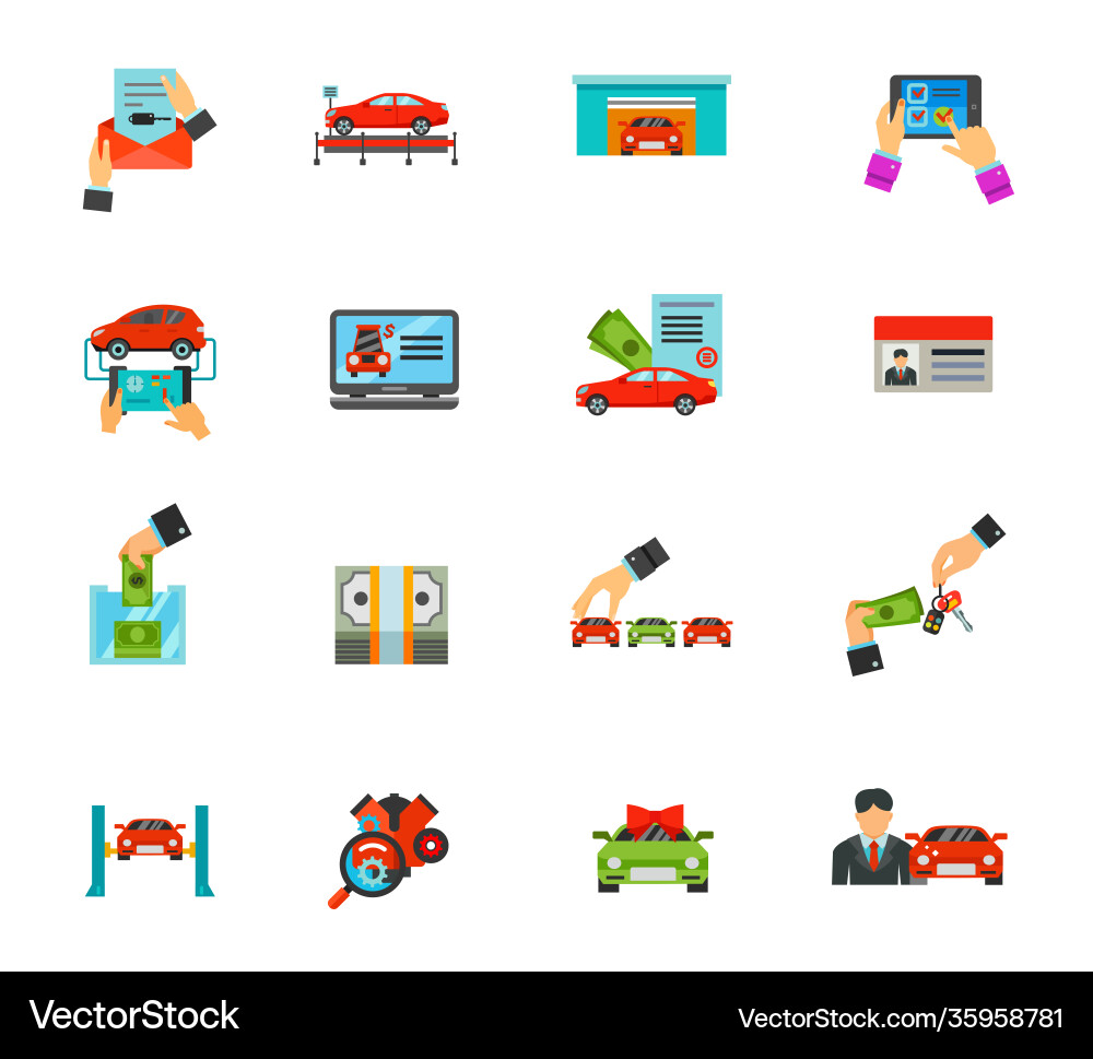 Auto icon set Royalty Free Vector Image - VectorStock