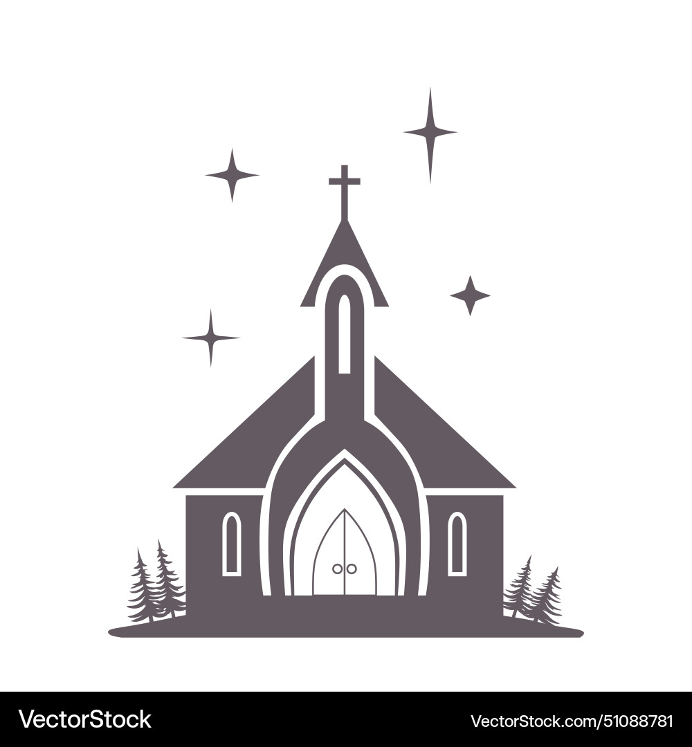 Church building emblem community worship unity Vector Image