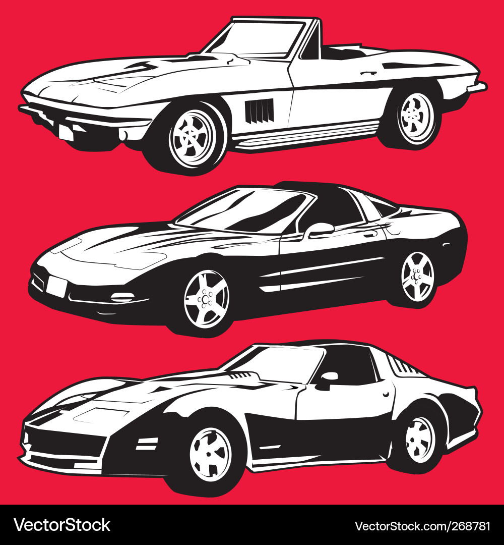 Corvette Silhouette Vector Images (47)