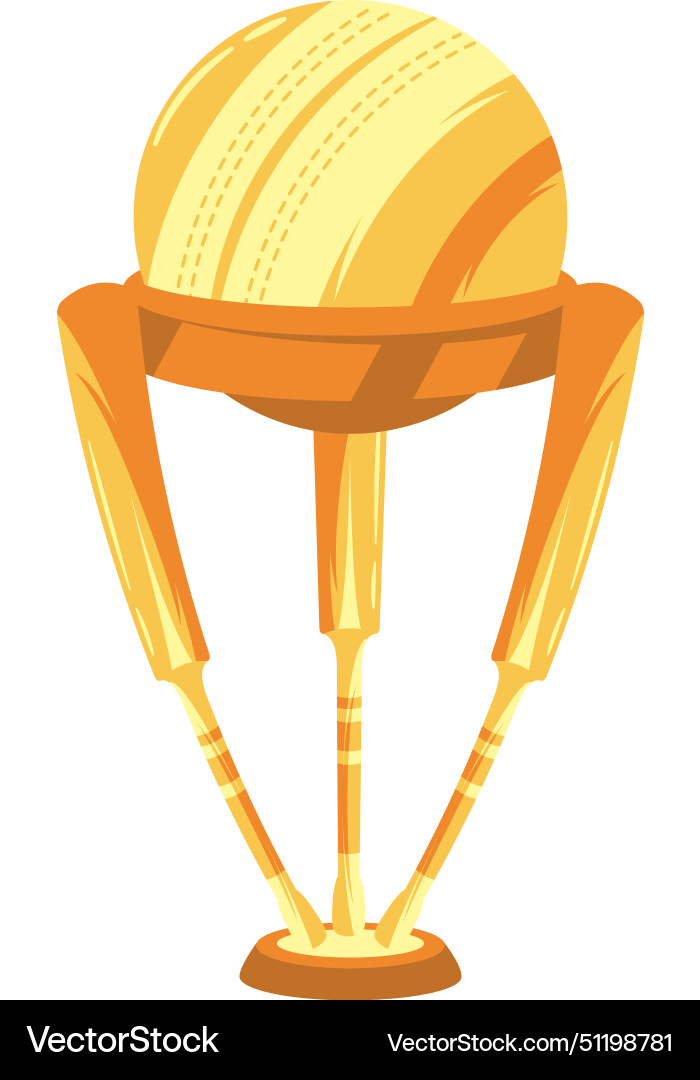 Cricket gold trophy Royalty Free Vector Image - VectorStock