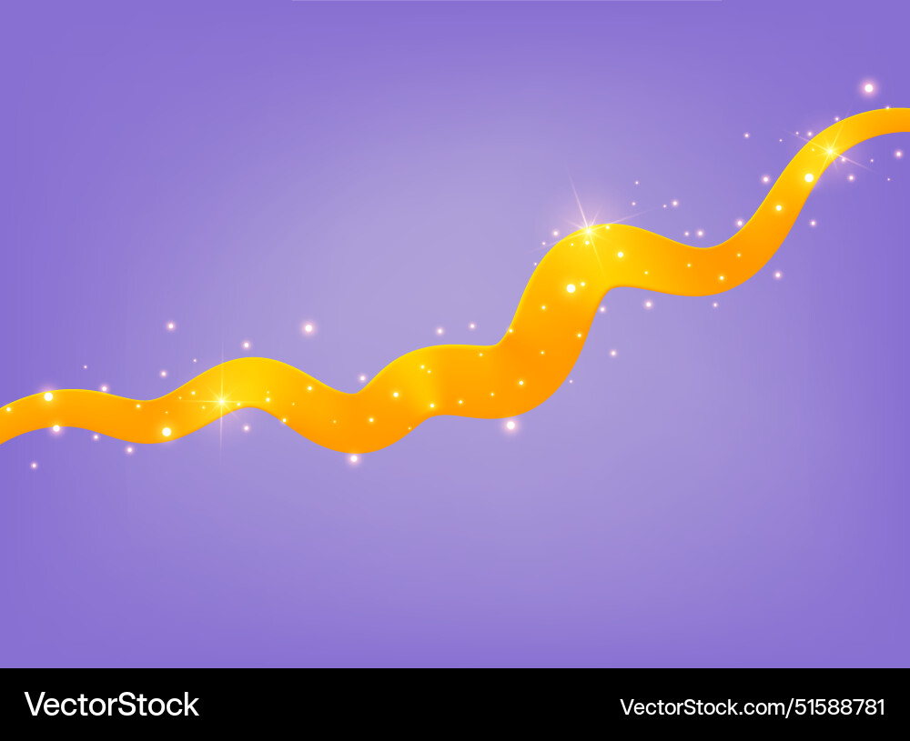 Gold ribbon with light effect 3d Royalty Free Vector Image