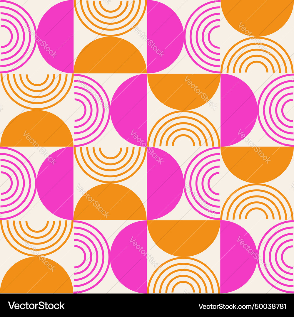 Mid century half circles seamless pattern Vector Image