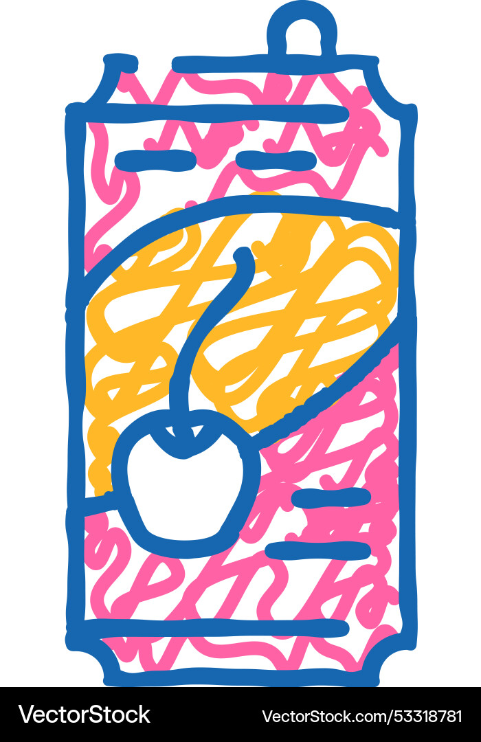 Soda cherry icon doodle Royalty Free Vector Image