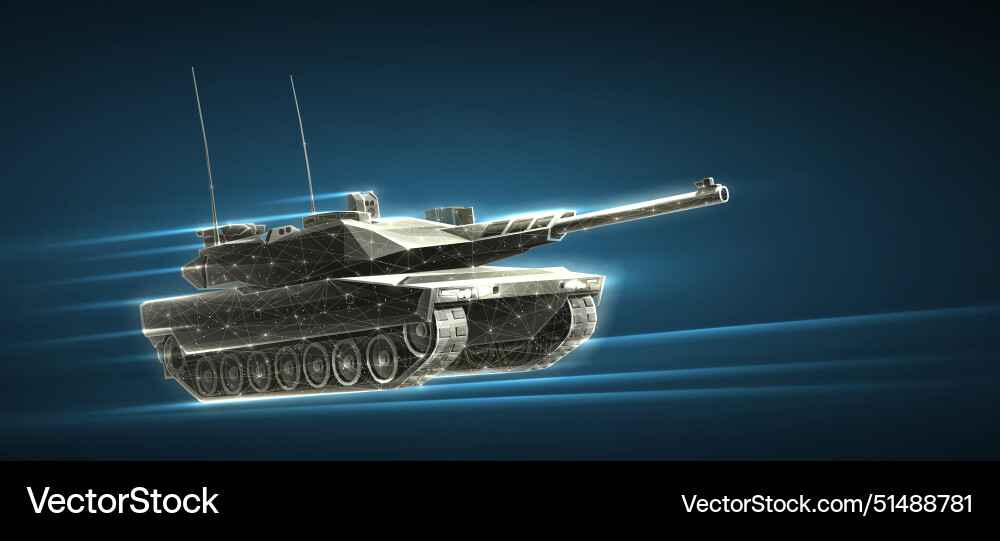 Swift tank attack on the battlefield armored Vector Image