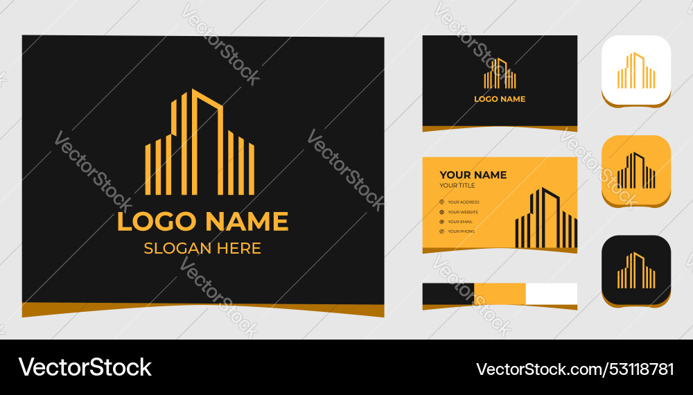 Template logo creative futuristic line building Vector Image