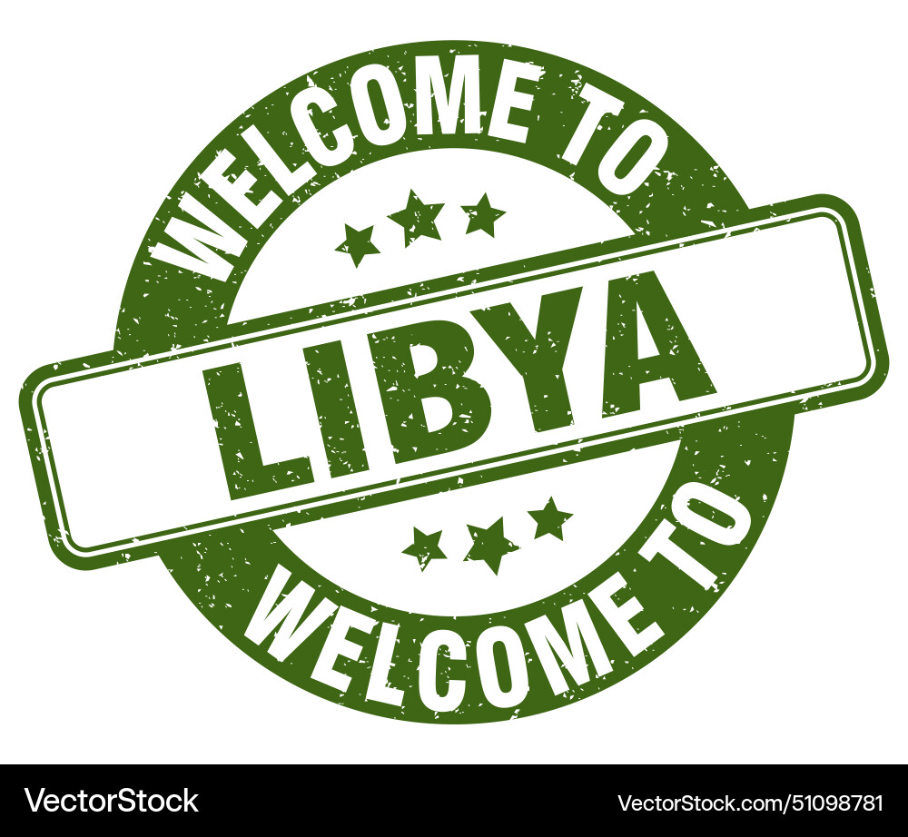 Welcome to libya stamp round sign Royalty Free Vector Image