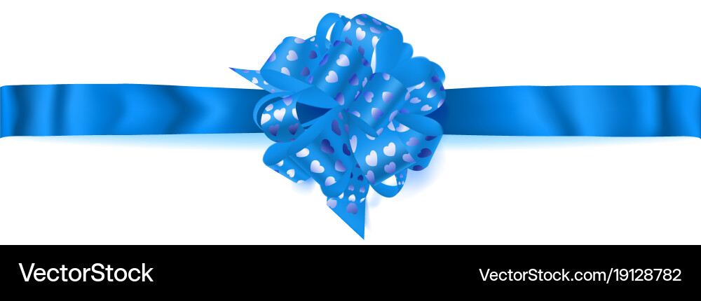 Big horizontal bow made of ribbon with small Vector Image