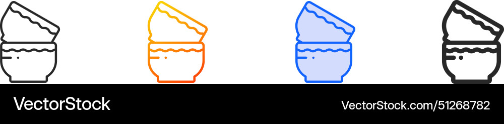 Bowls iconthin linear gradient blue stroke Vector Image