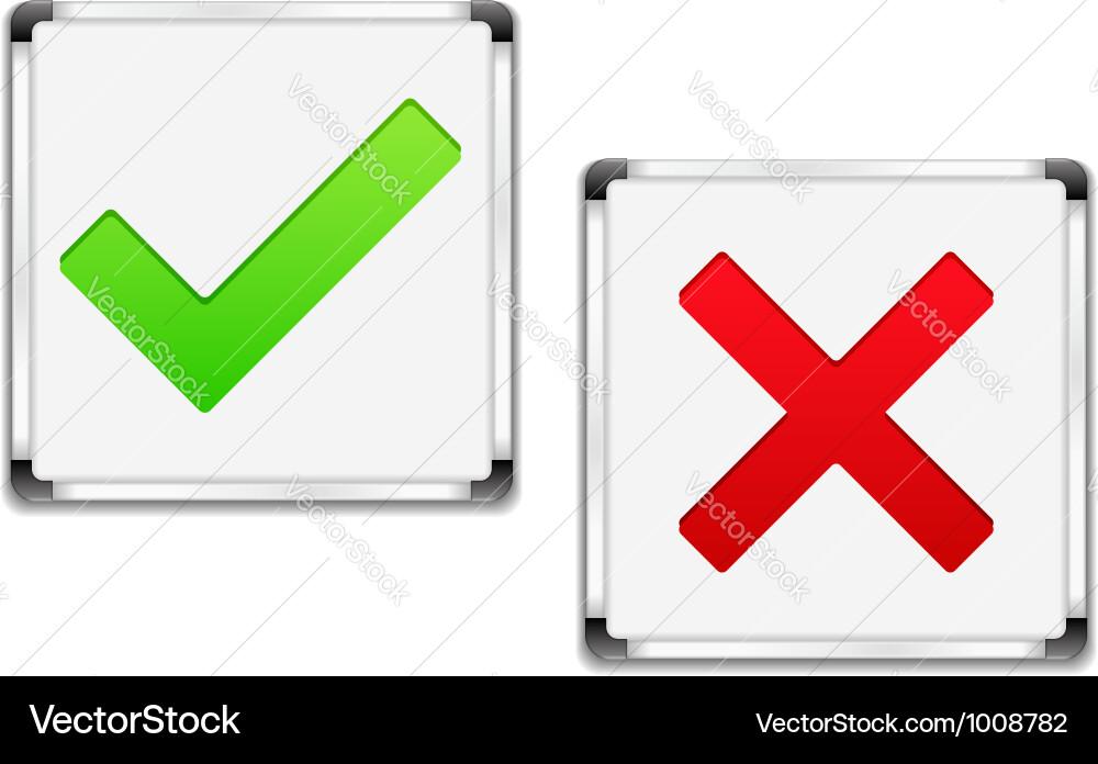 Check and cross symbols Royalty Free Vector Image