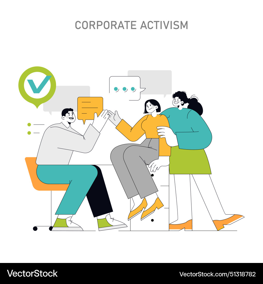 Corporate activism concept Royalty Free Vector Image