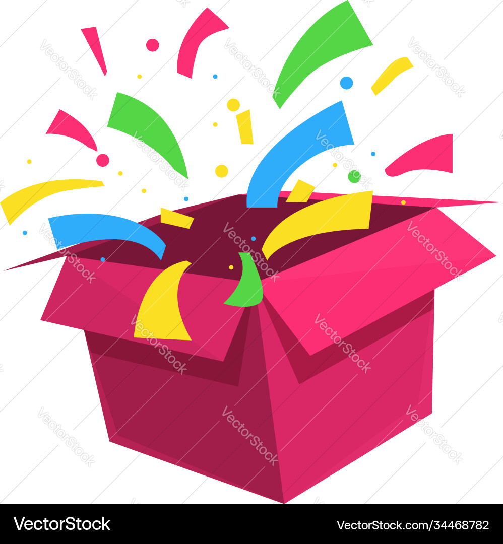 Funny surprise gift icon cartoon style Royalty Free Vector