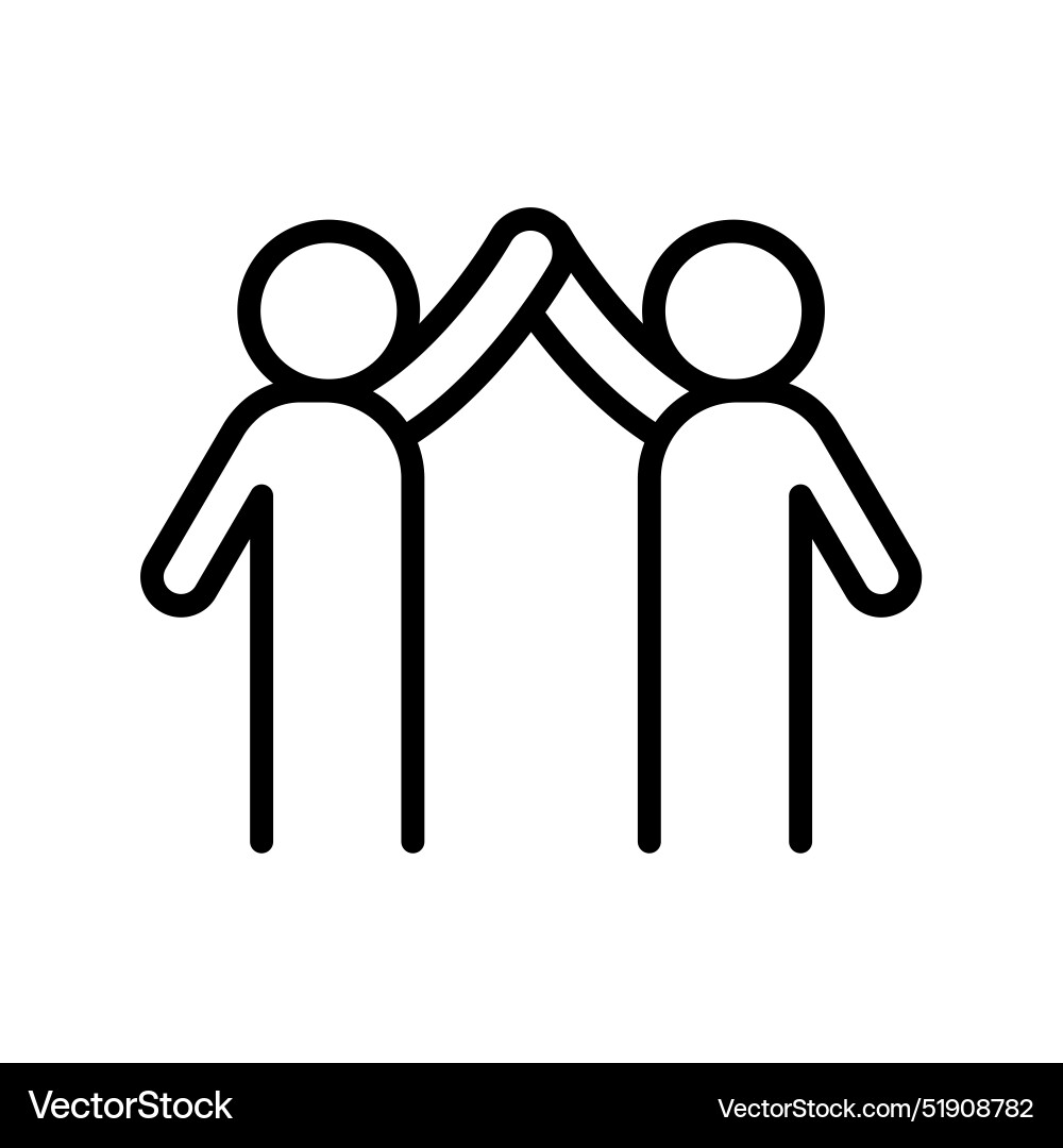 Hi five icon in thin line style graphic design Vector Image