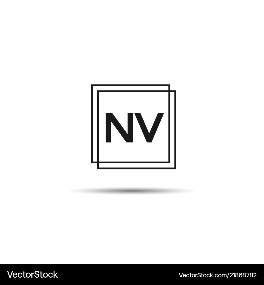 Initial letter nv logo template design Royalty Free Vector