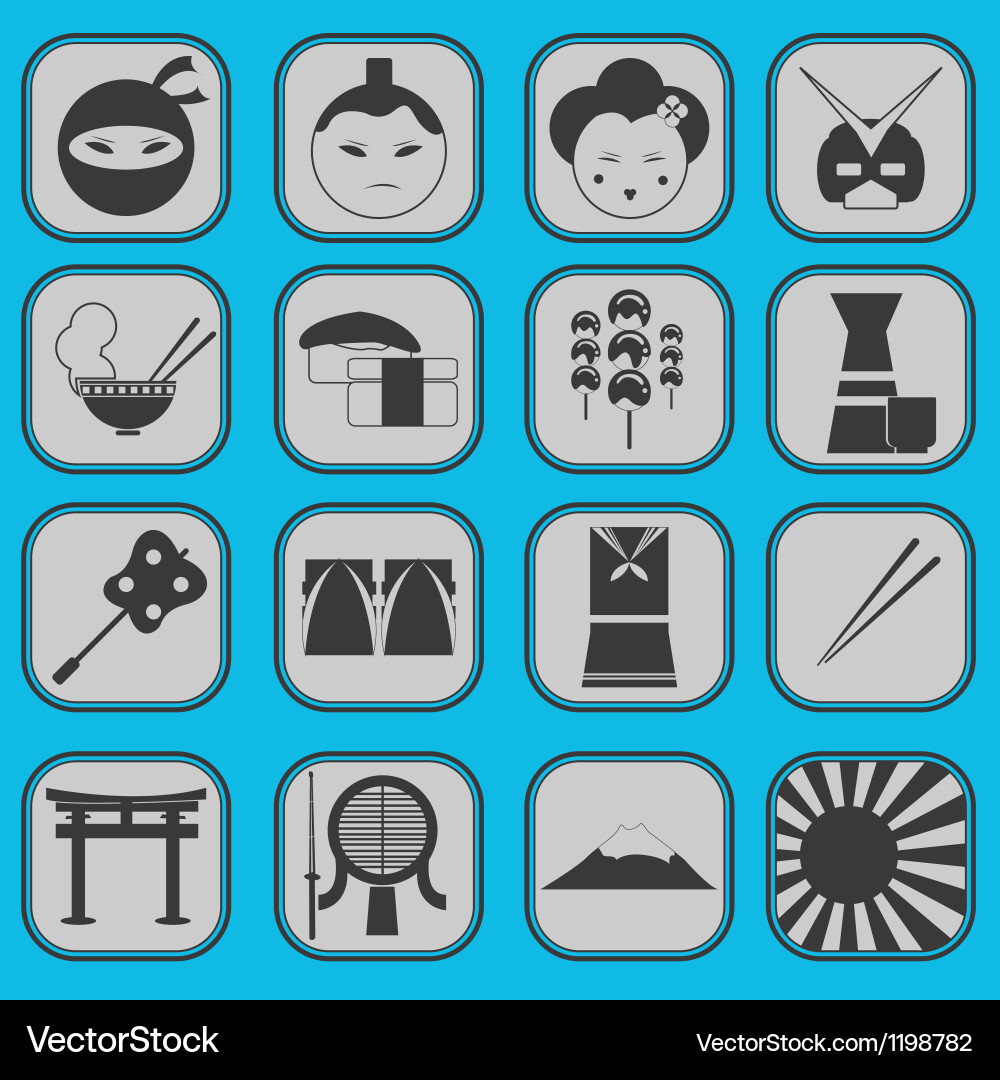 Japanese icon basic style Royalty Free Vector Image