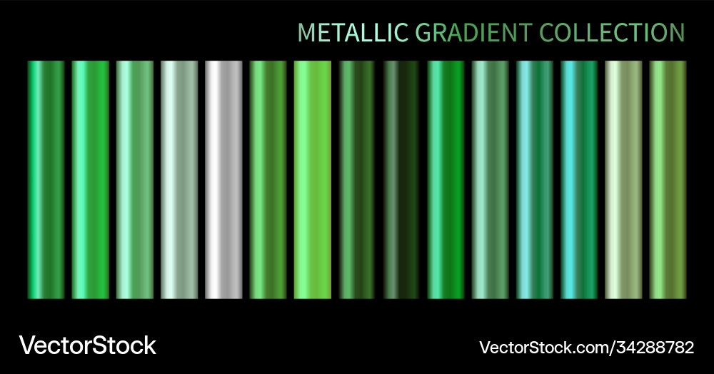 Metallic neon green chrome gradient Royalty Free Vector