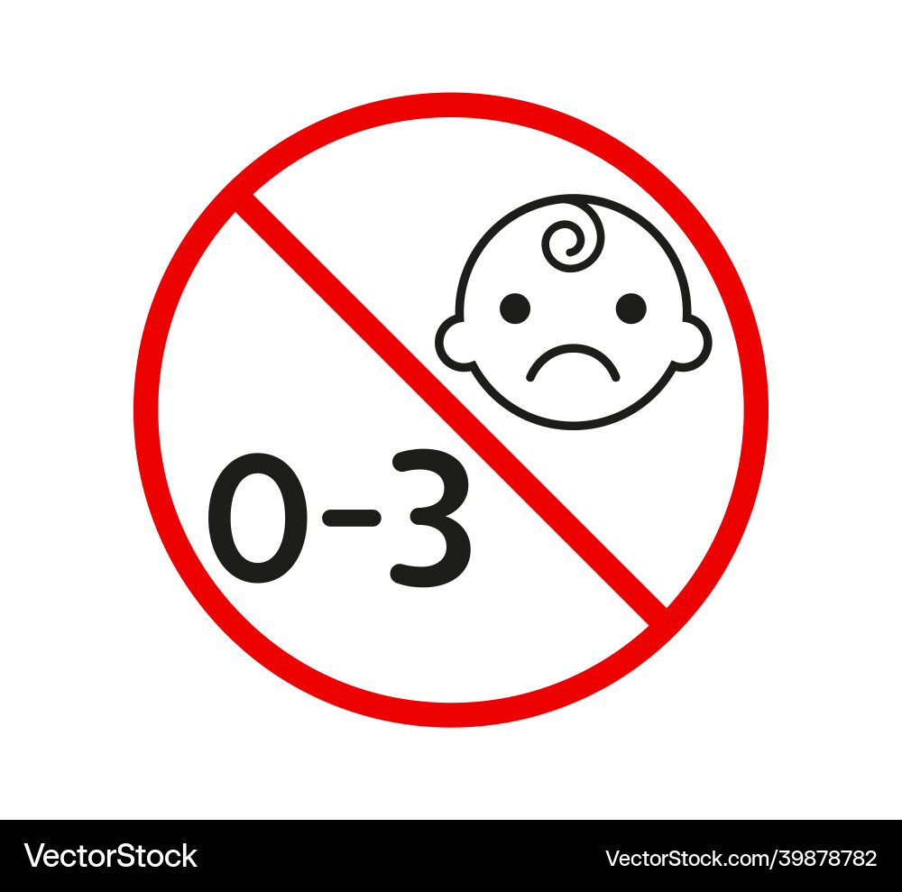 Not for children under 3 years sticker Royalty Free Vector