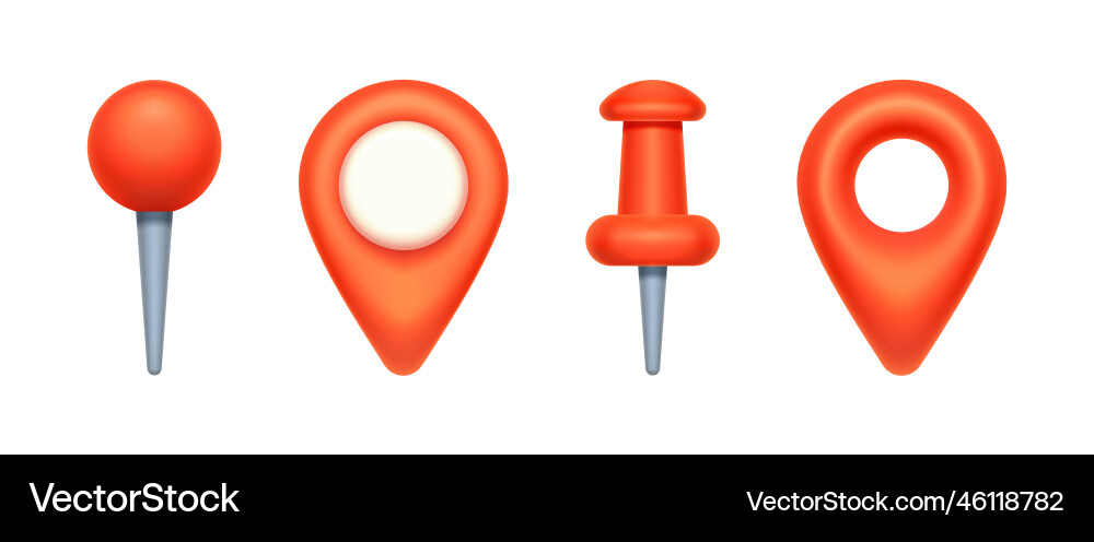 Pins for location pointers maps Royalty Free Vector Image