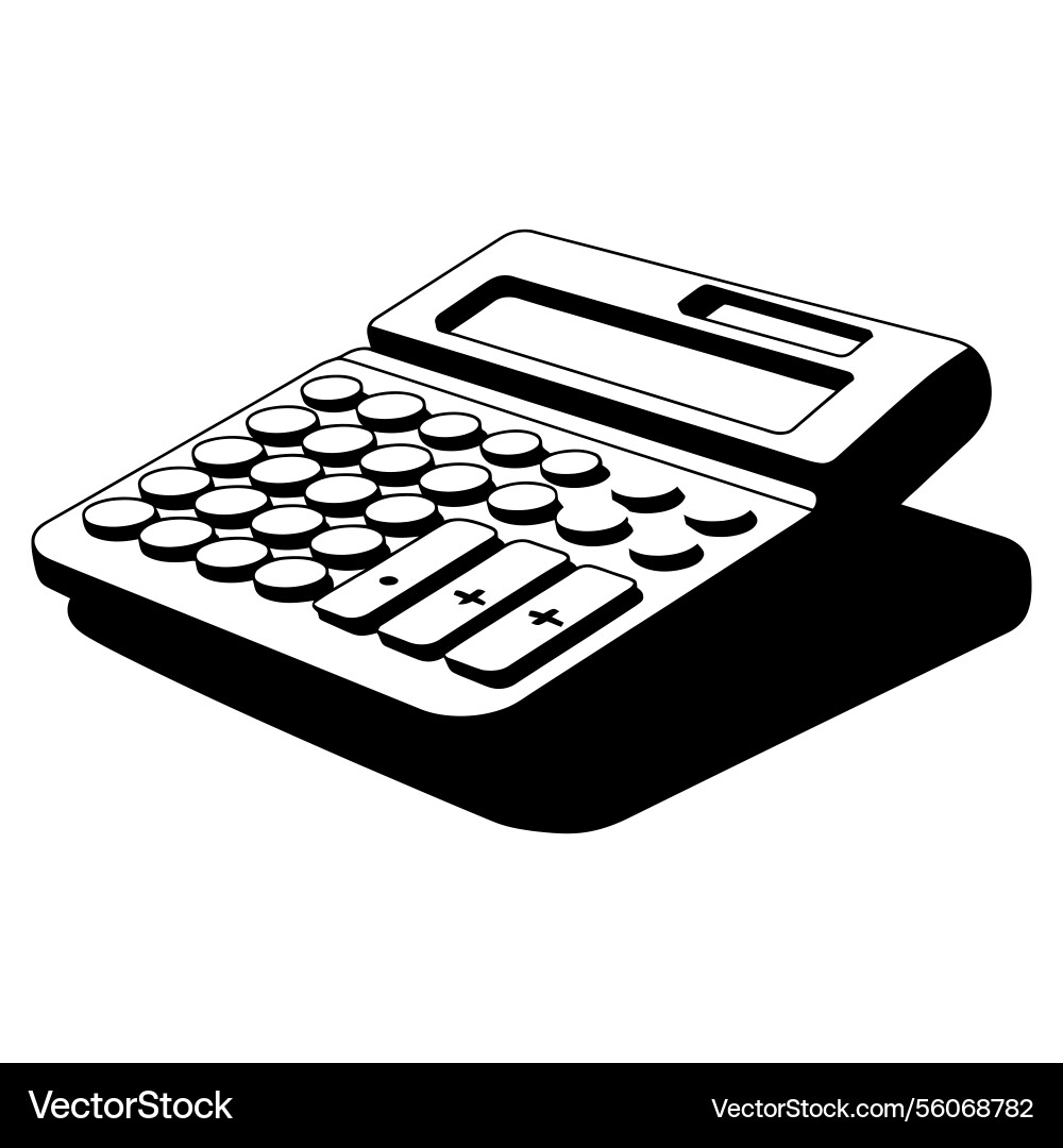 Retro calculator silhouette Royalty Free Vector Image