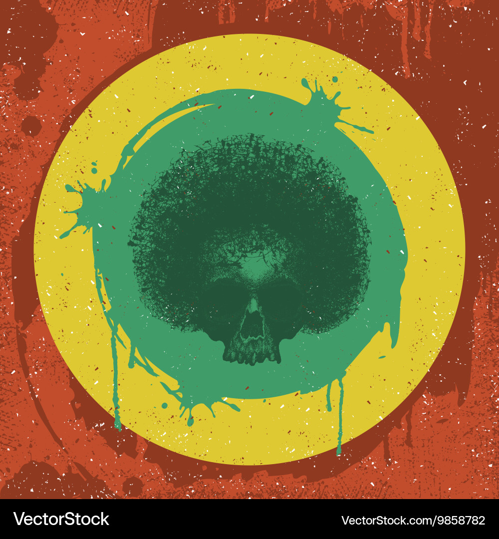 Skull reggae graphic design Royalty Free Vector Image