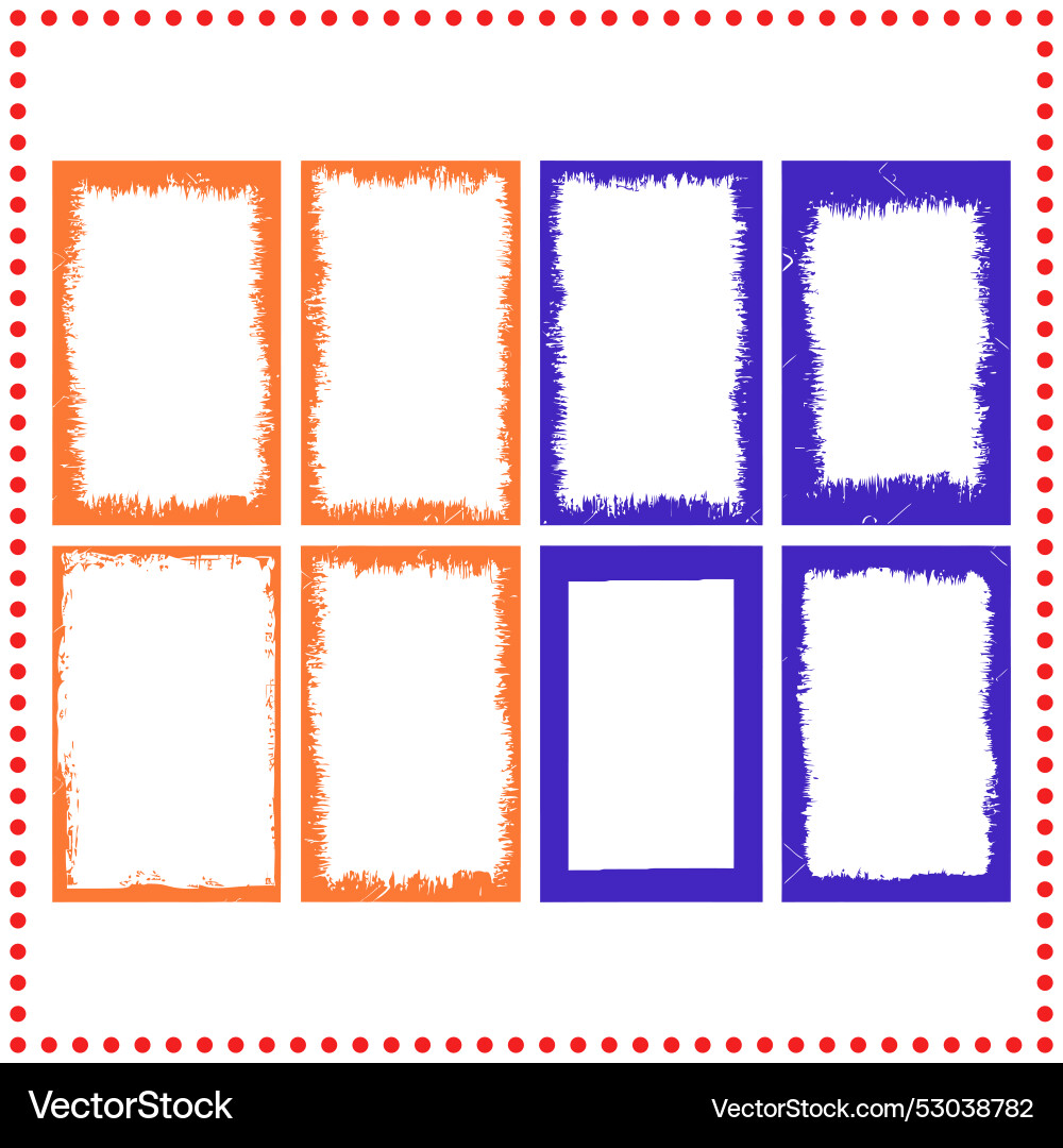 Vintage overlay borders distressed grunge frame Vector Image