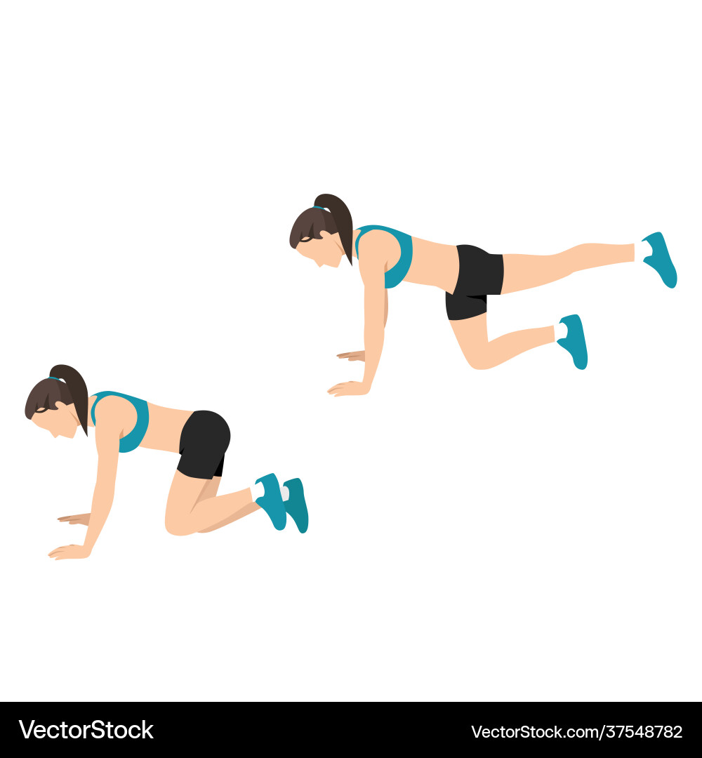 Woman Performing Donkey Kicks Exercise Royalty Free Vector