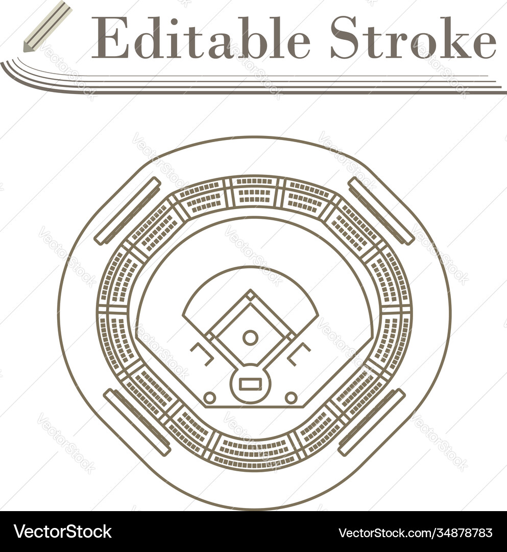 Baseball stadium icon Royalty Free Vector Image