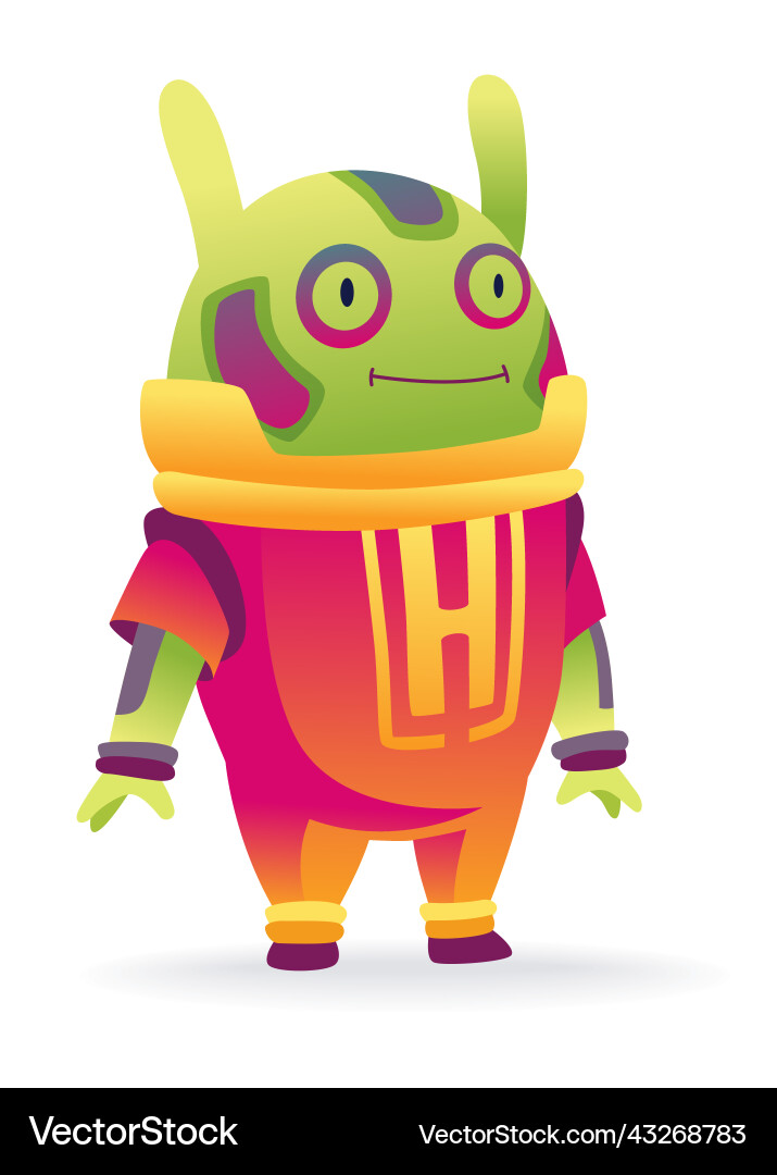 Cartoon alien robot toys character android Vector Image