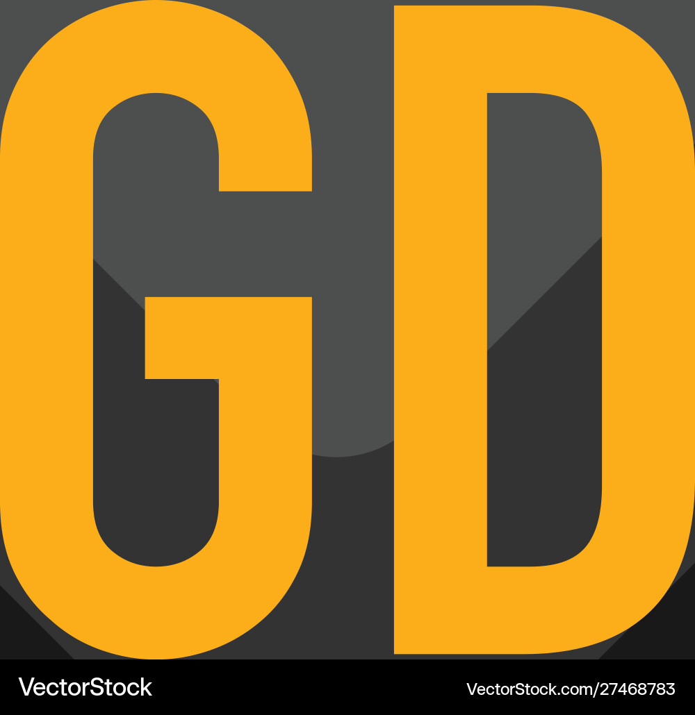 Initial letter gd black creative design logo Vector Image