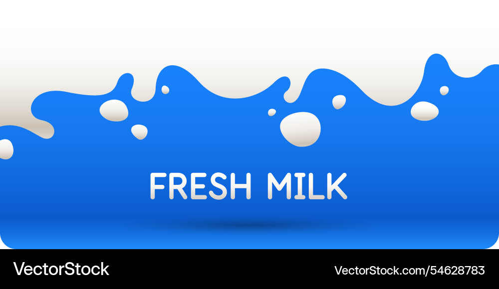 Modern poster fresh milk with splashes Royalty Free Vector