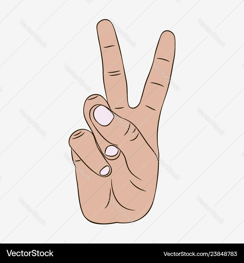 Peace and victory hand gesture sign Royalty Free Vector