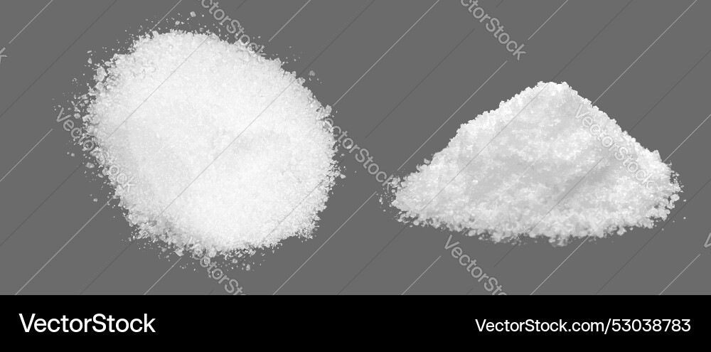 Sea salt piles set isolated on background Vector Image