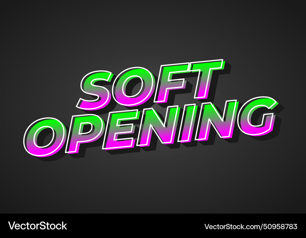 Soft opening text effect in 3d look and eye Vector Image