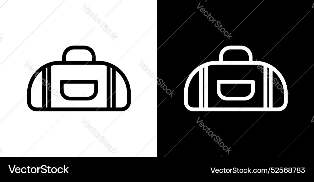 Sports bag icon set on white background Royalty Free Vector