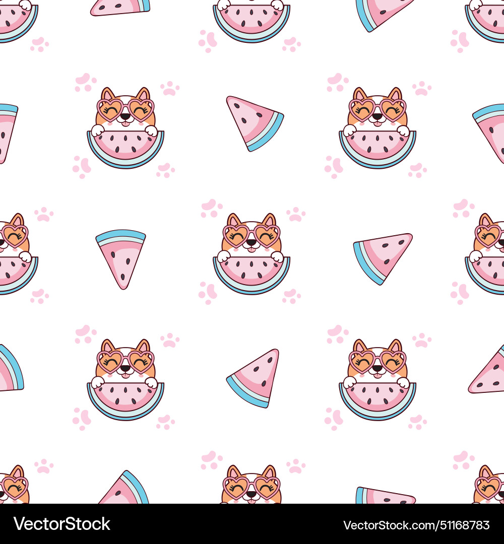 Summer seamless patterns for dogs digital Vector Image