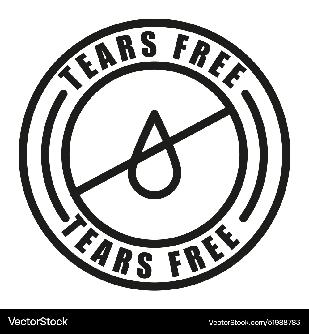 Tears free icon mark in filled style Royalty Free Vector