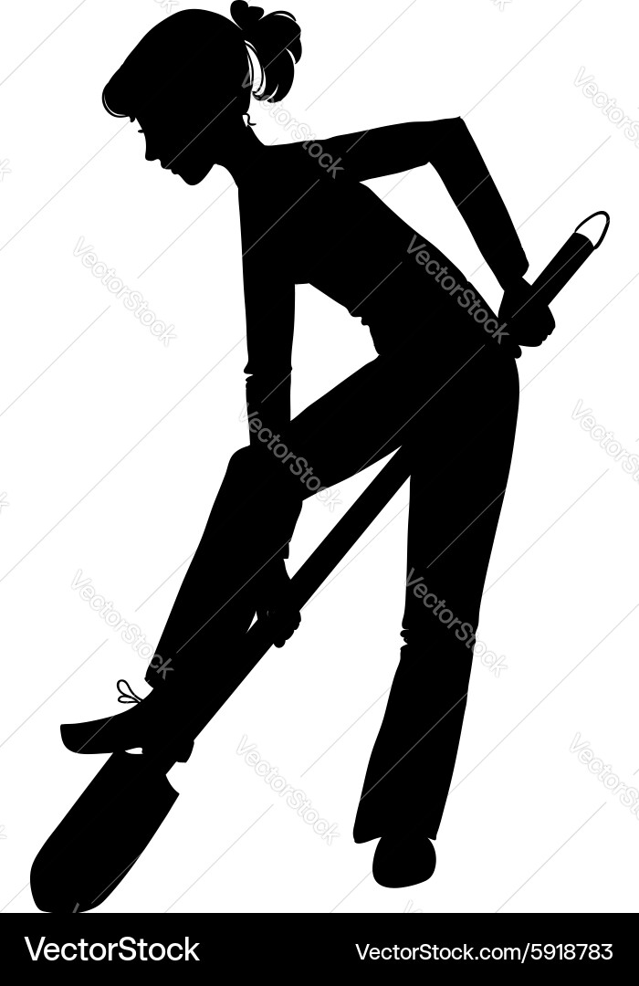 Woman Digging with Shovel Royalty Free Vector Image