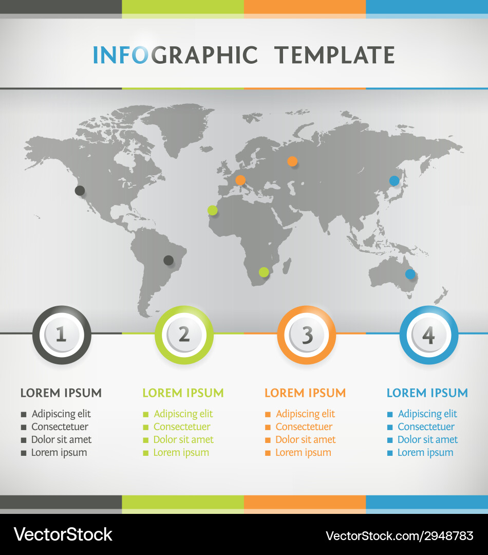 World Map Template Royalty Free Vector Image - VectorStock