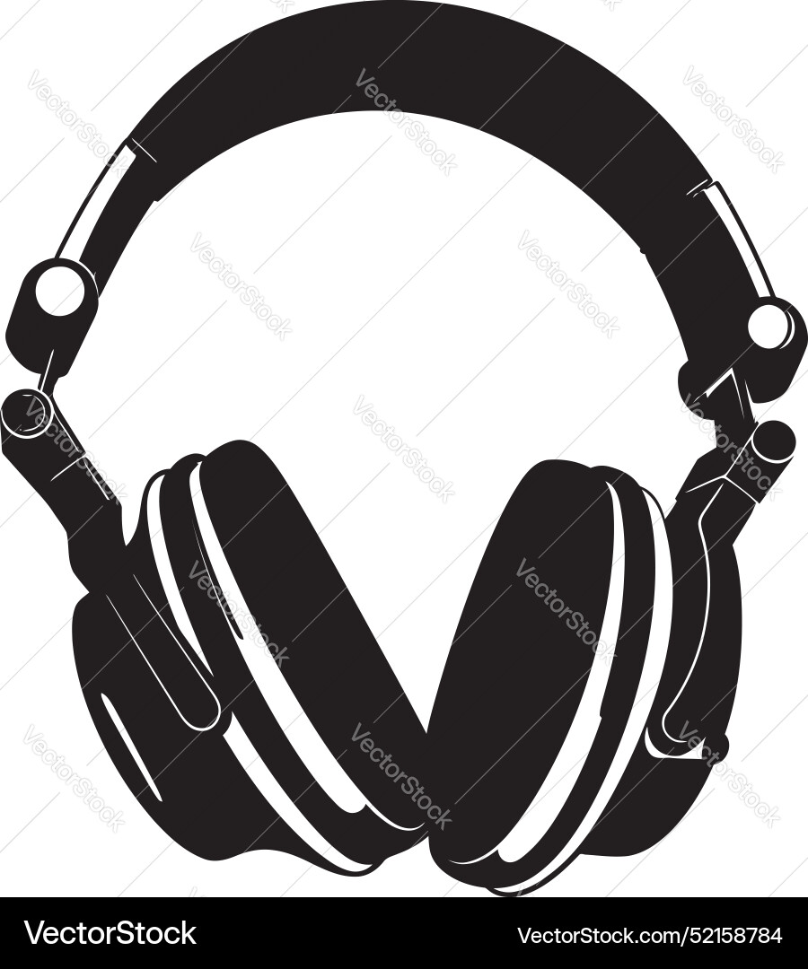 Audio aesthetic headphone icon in melody mark Vector Image