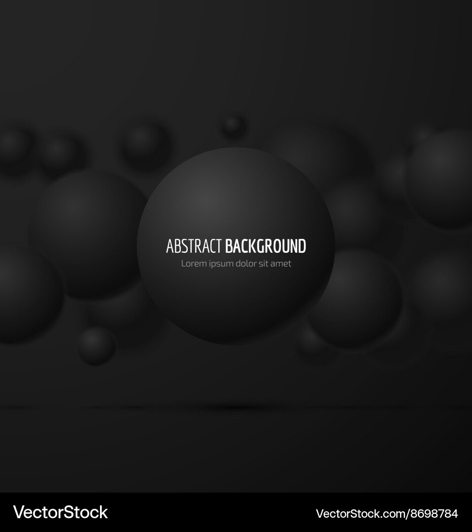 Black realistic sphere Royalty Free Vector Image