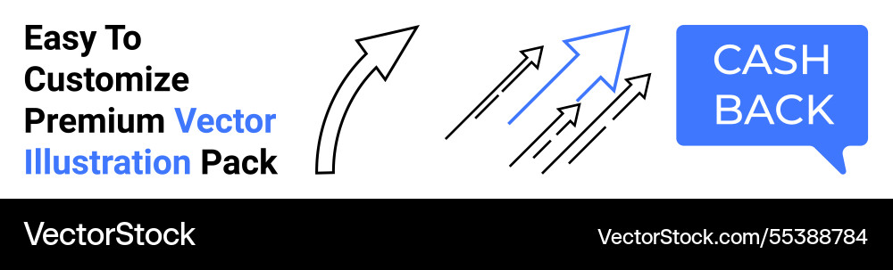 Cashback promotion with arrows growth Royalty Free Vector