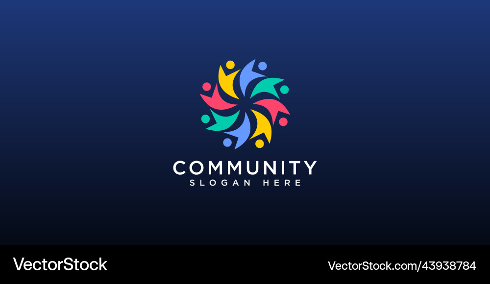 Community people logo design Royalty Free Vector Image