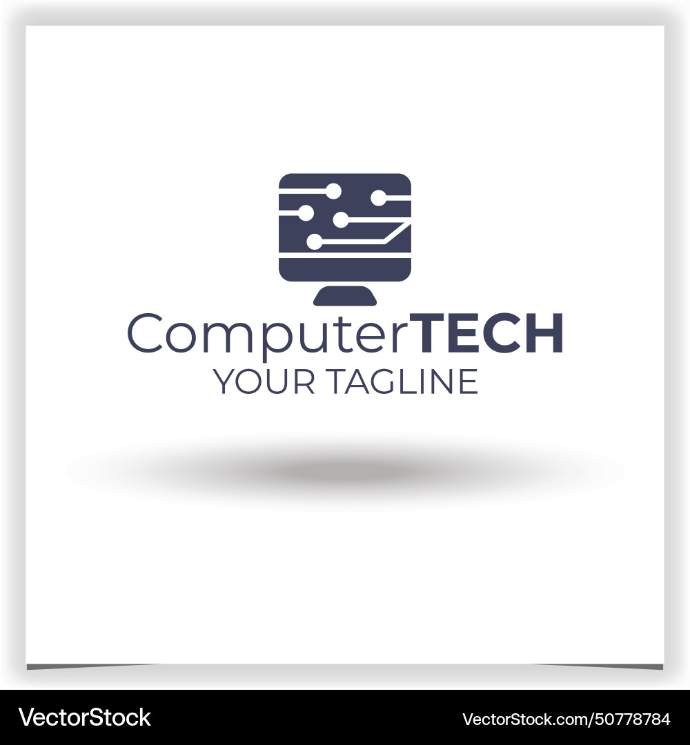 Computer company logo design template Royalty Free Vector