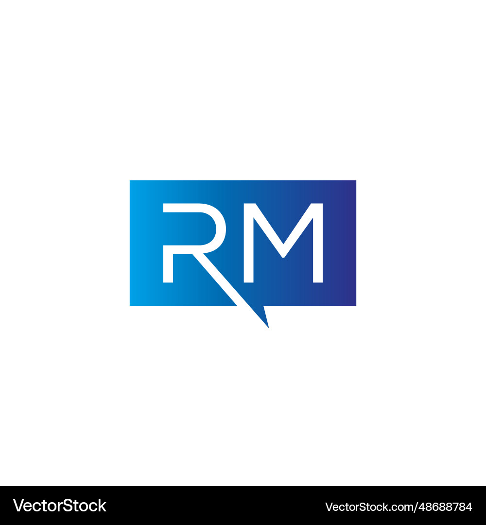 Creative initial letter rm square logo design Vector Image