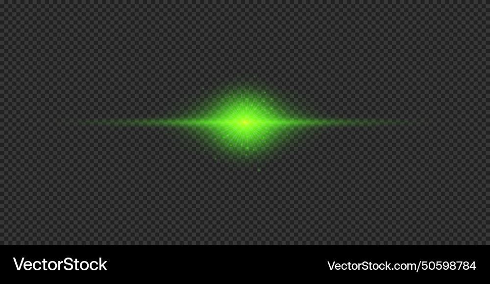 Green horizontal light effect of lens flares Vector Image