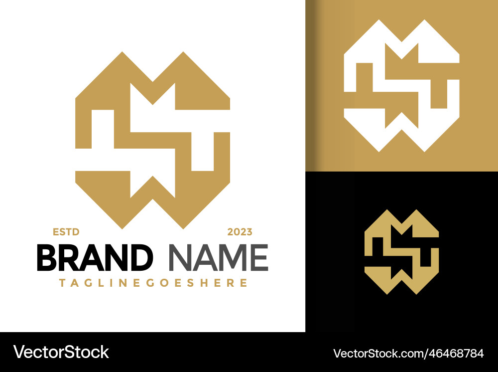 Letter sm monogram logo icon Royalty Free Vector Image