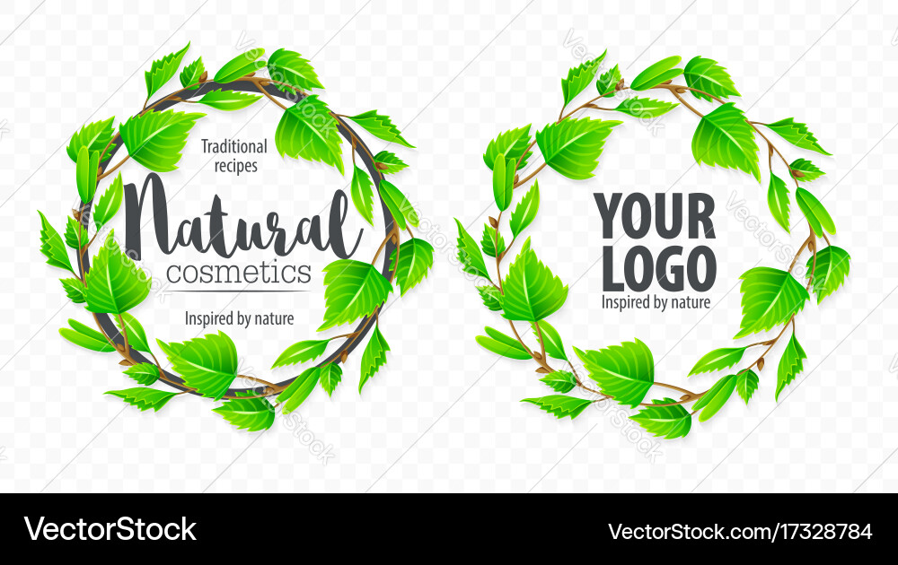 Natural organic sign logo Royalty Free Vector Image