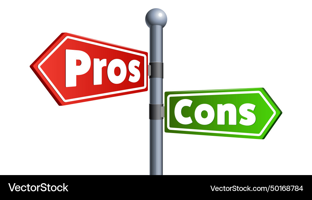 Pros and Cons Direction Sign Royalty Free Vector Image