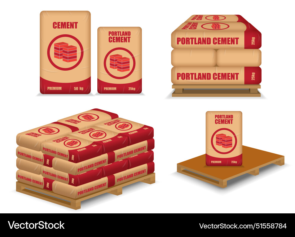 Set of building brick pieces isolated eps Vector Image