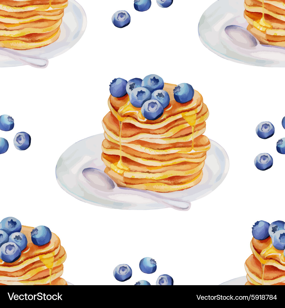 Watercolor pancakes Royalty Free Vector Image - VectorStock